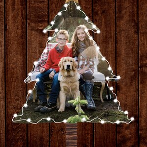Rustic Christmas Card With Photo Template, Wood Christmas Tree, Photo ...