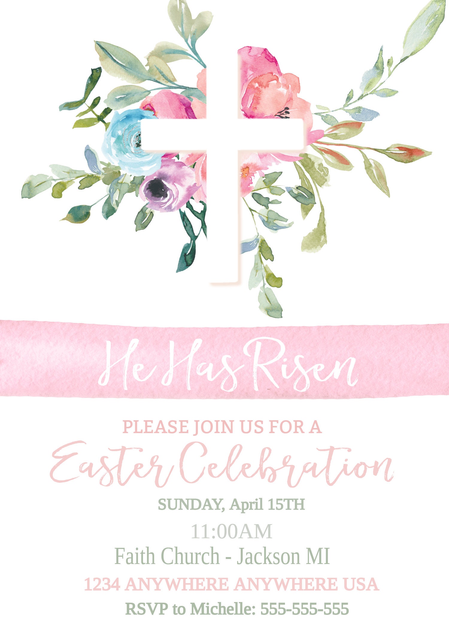 Easter Invitation, Religious Easter, He Has Risen, Easter Celebration ...