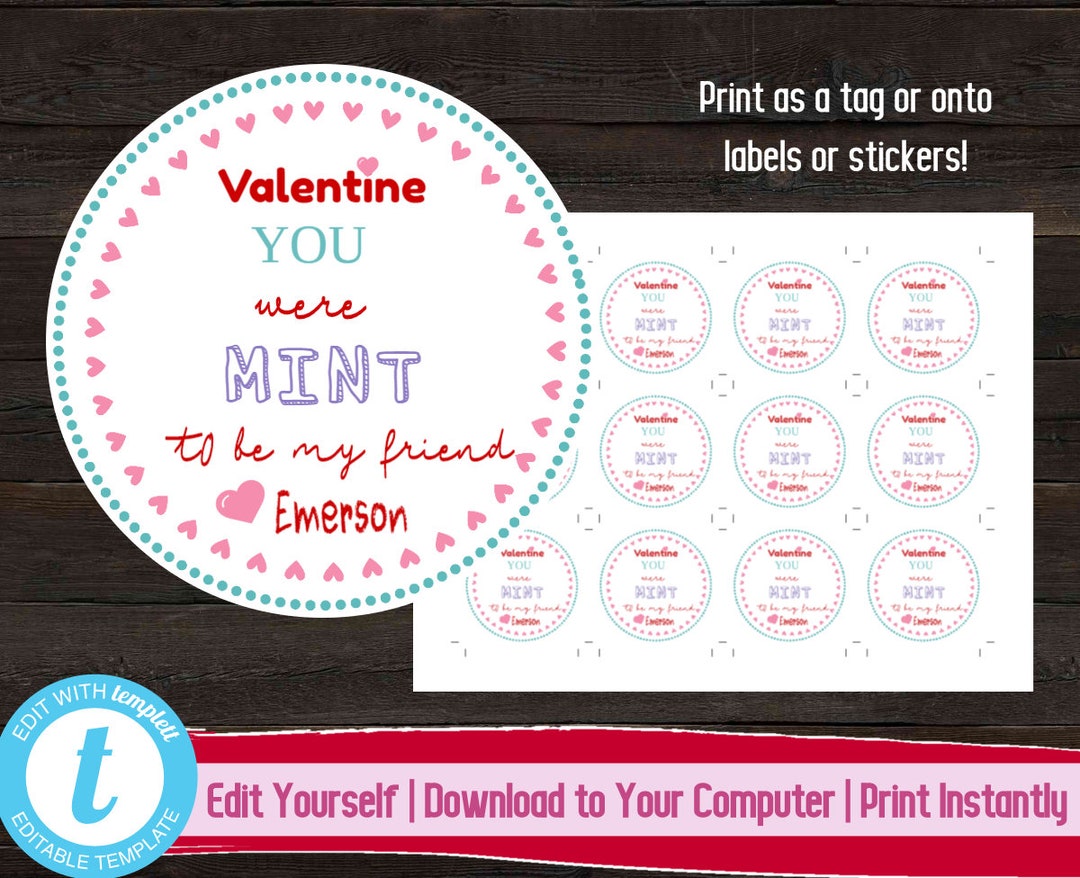 Valentine's Day Tag, Kids Valentines Day Stickers, Valentine's Day Gift ...
