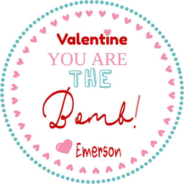 Bath Bomb Valentine's Day Tag Kids Valentine's Day - Etsy