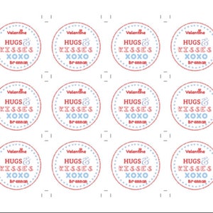 Valentine's Day Chocolate Hugs and Kisses Gift Tag, Printable Valentine ...