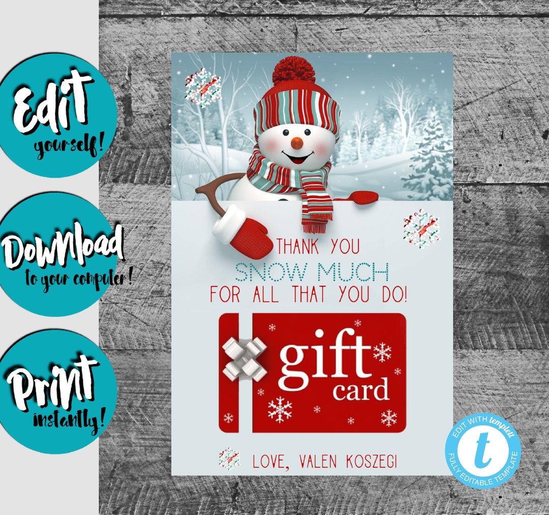 Teacher Gift Card Holder | Teacher Gift |thanks SNOW MUCH for All You ...