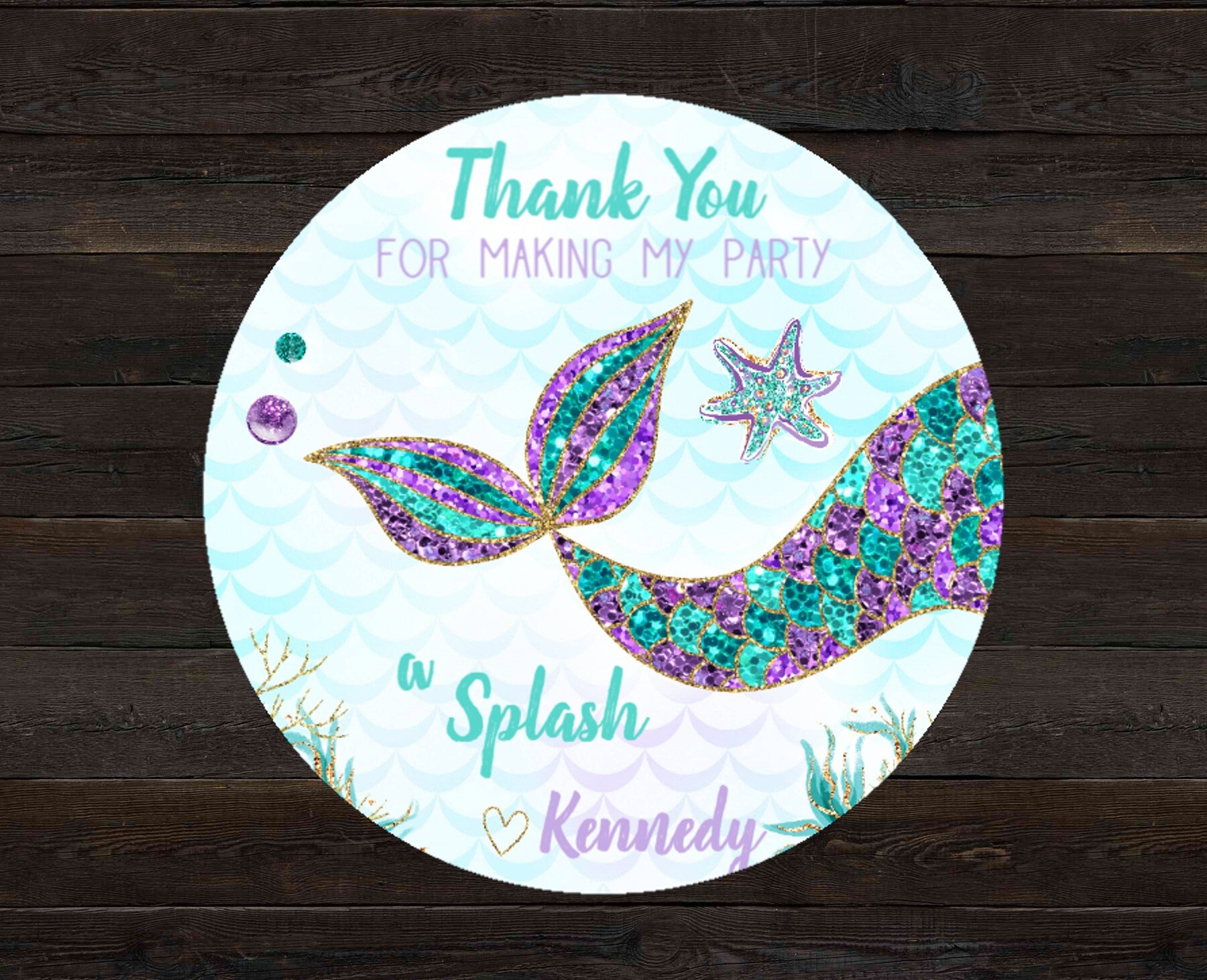 Mermaid Thank You Tags Instant Download Mermaid Labels - Etsy