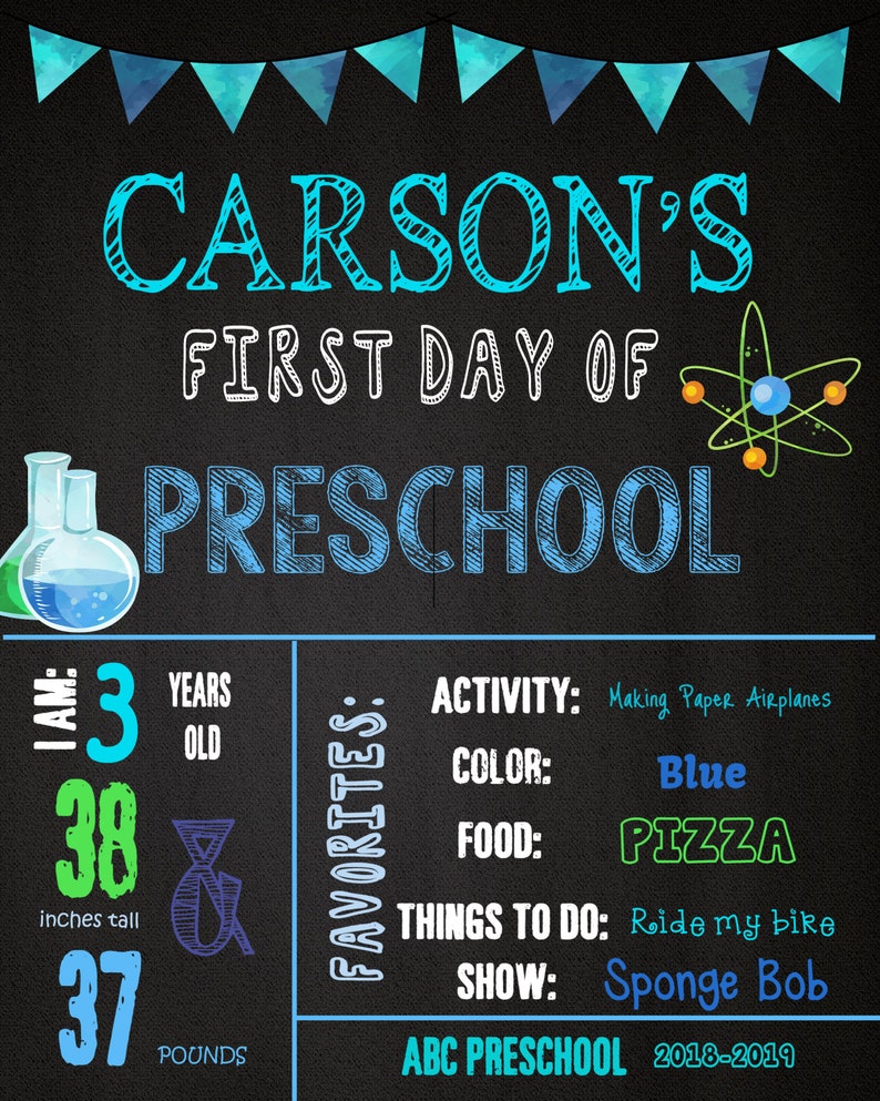 Science Back to School First Day of School Sign Chemistry | Etsy