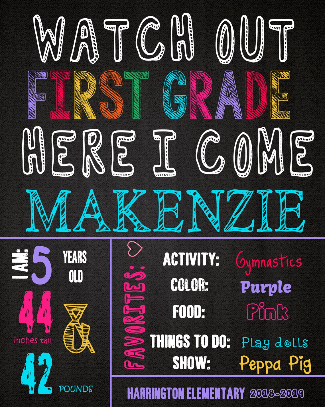 Watch Out First Grade Here I Come, First Day of School Sign, Back to ...