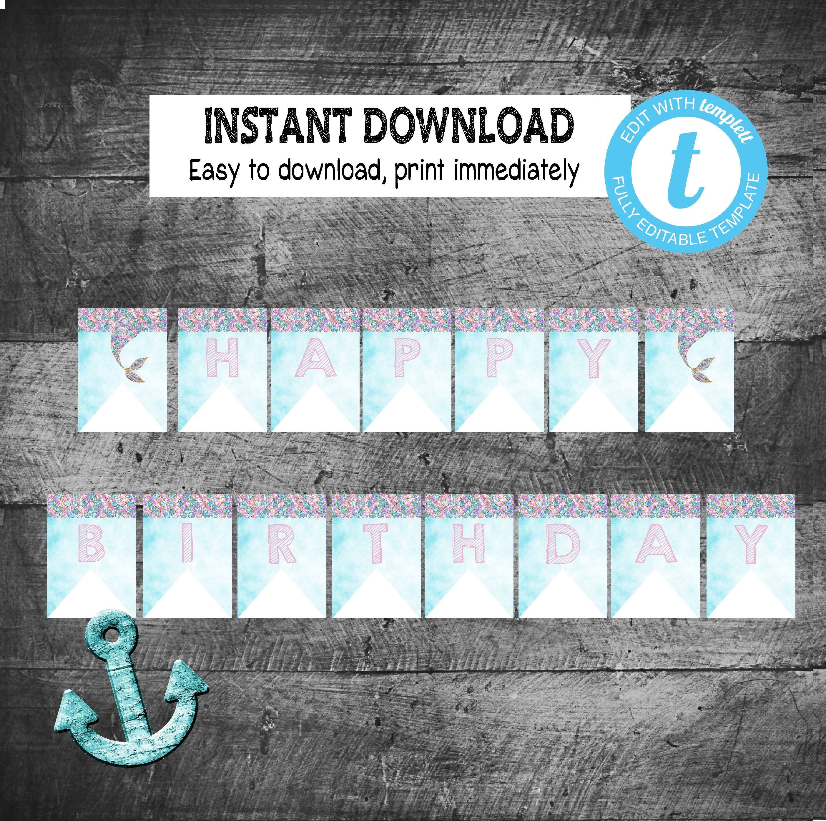 Mermaid Birthday Bundle Mermaid Party Package Digital | Etsy