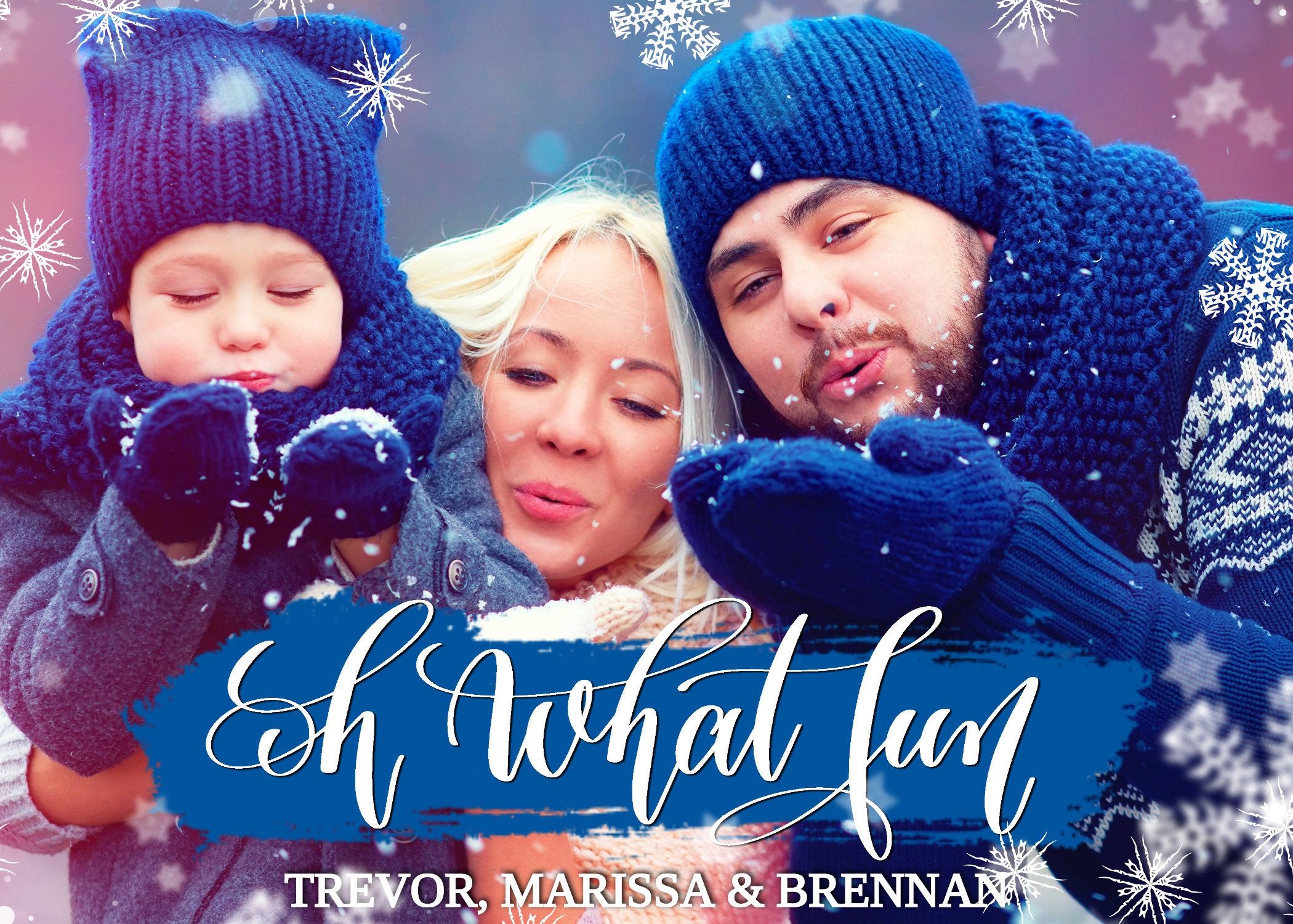 Oh What Fun Christmas Card with Photo Photo Holiday Card | Etsy