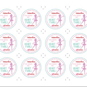 Ballerina Valentine's Day Tags, You Make My Heart Twirl Valentine ...