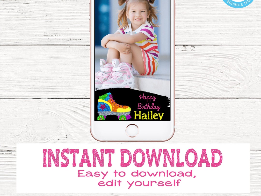 Roller Skate Birthday Snapchat Filter, Geofilter | Edit Yourself Roller ...