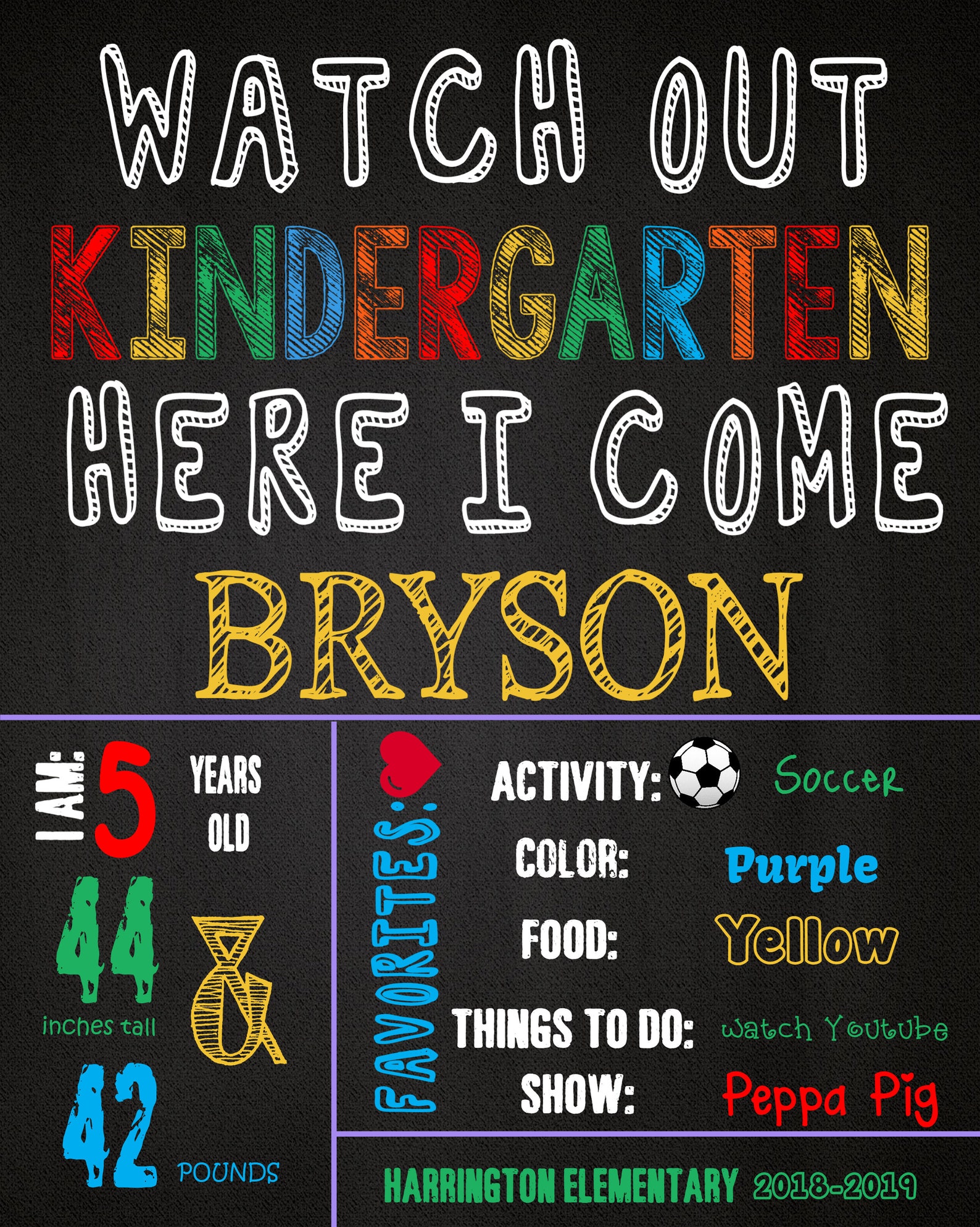Watch Out Kindergarten Here I Come First Day of School Sign - Etsy
