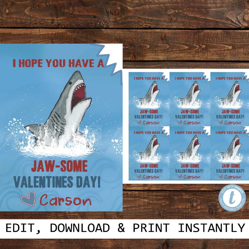 Shark Valentines - Etsy