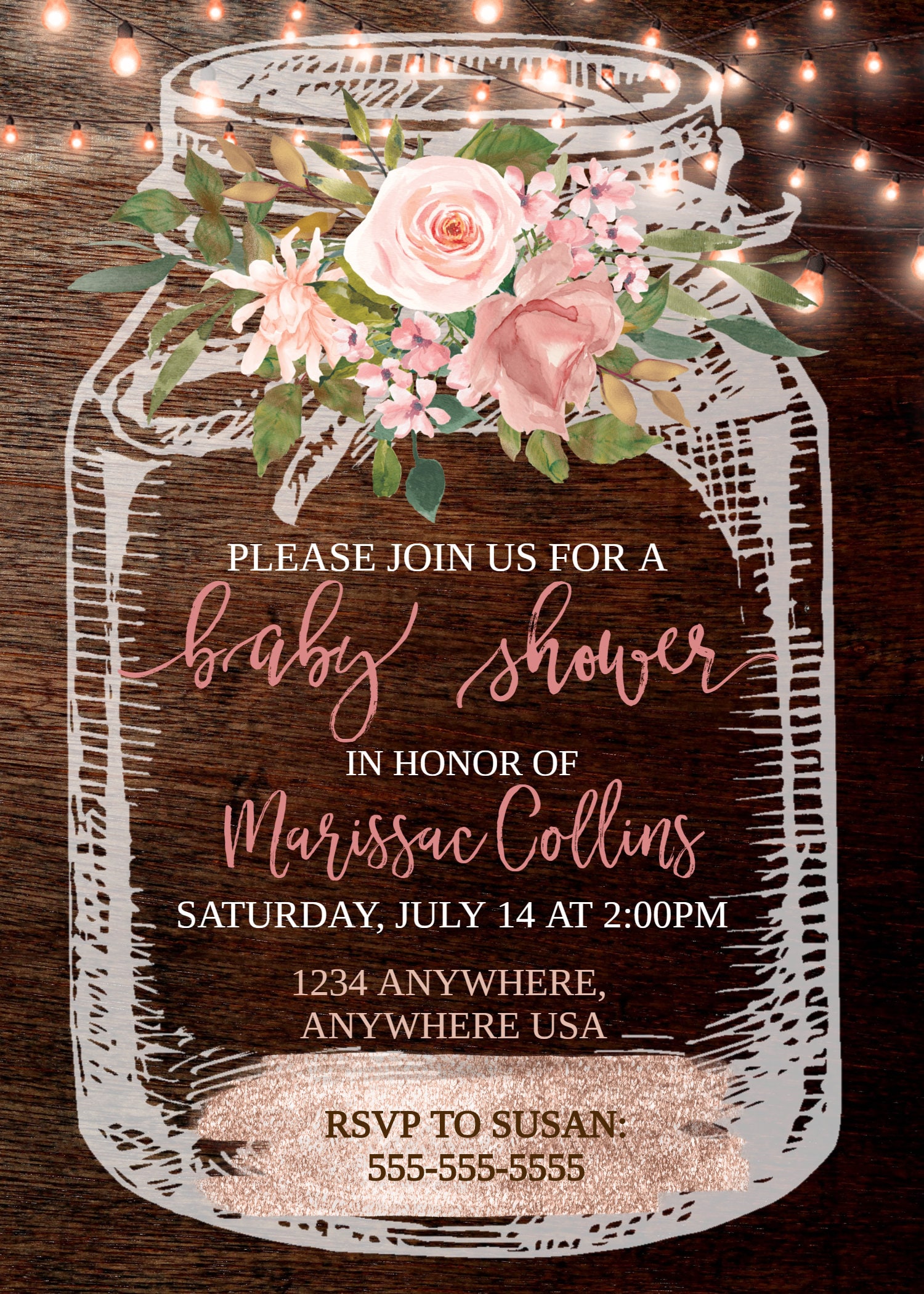 Rustic, Baby Shower Invitation Bundle, Rustic Baby Shower, Mason Jar ...