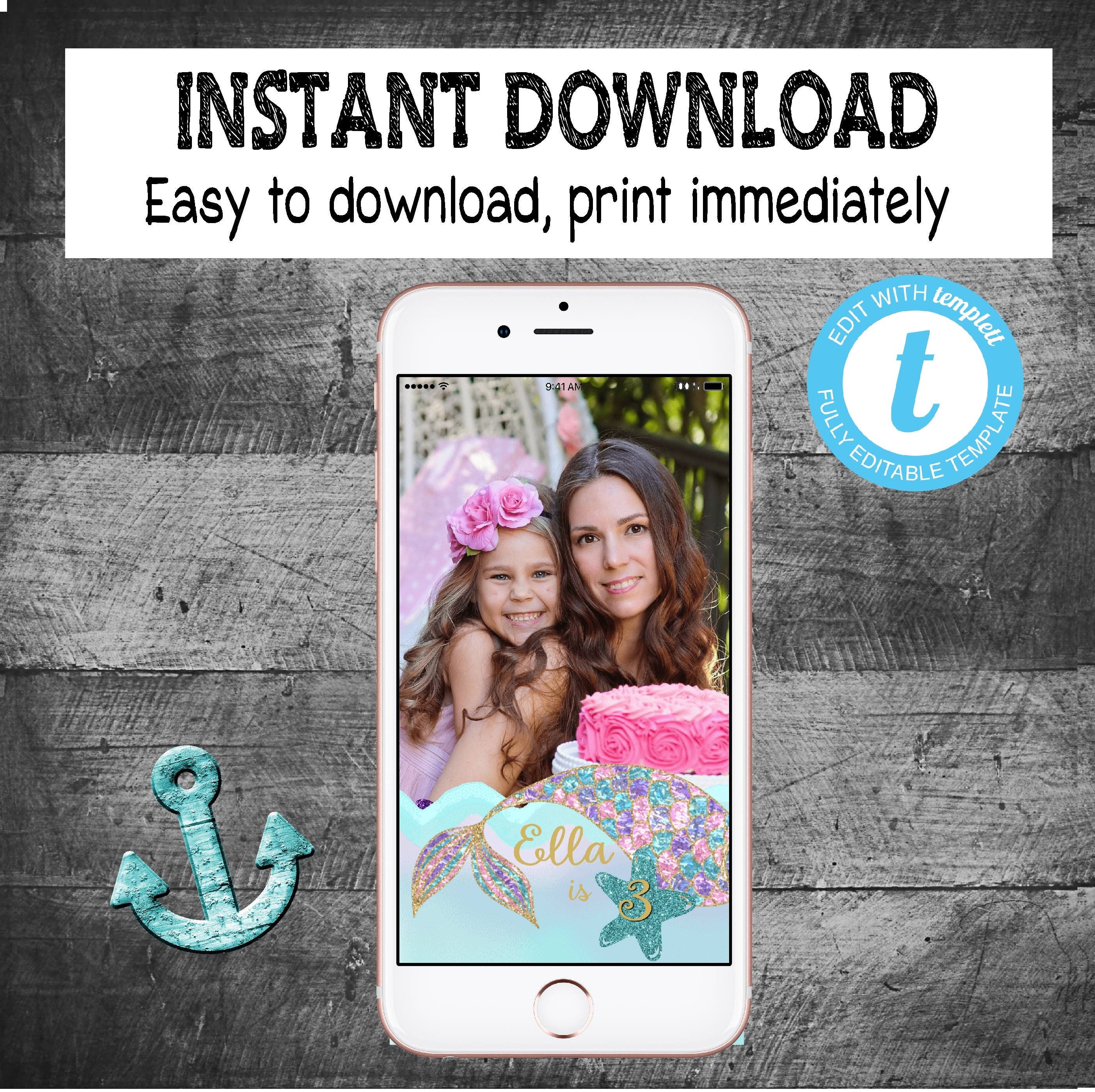 Mermaid Birthday Bundle Mermaid Party Package Digital | Etsy