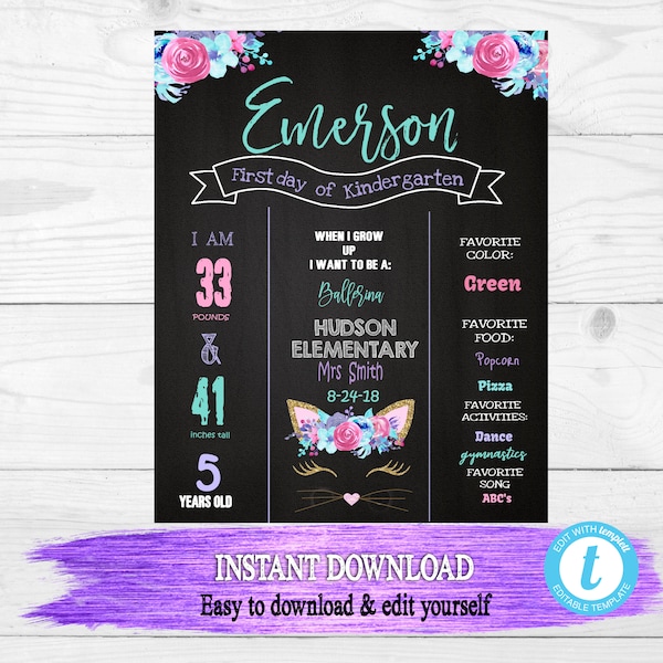 Editable School Sign - Etsy