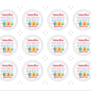 Printable Valentine's Day Tags, You Are so Sweet Valentine Gift Label ...