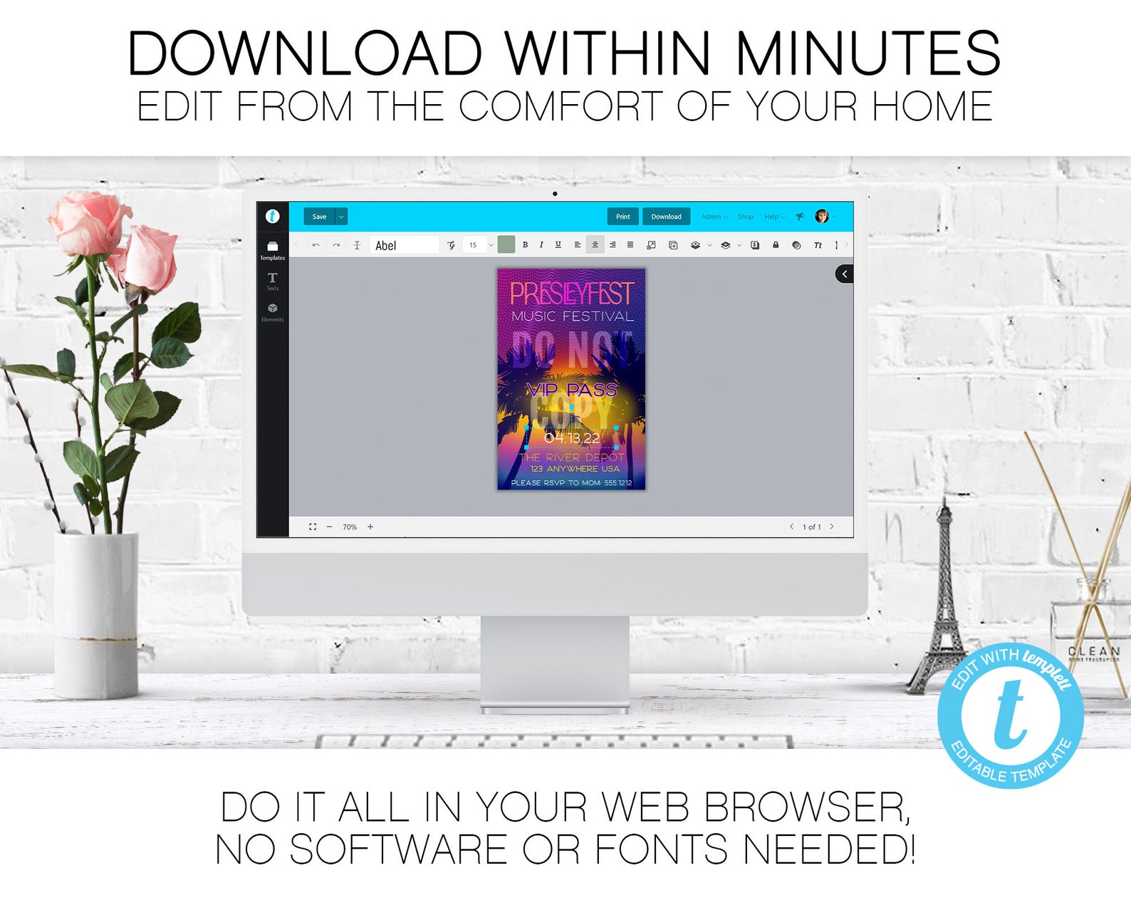 Music Festival VIP Birthday Complete Bundle, Editable Party Package ...