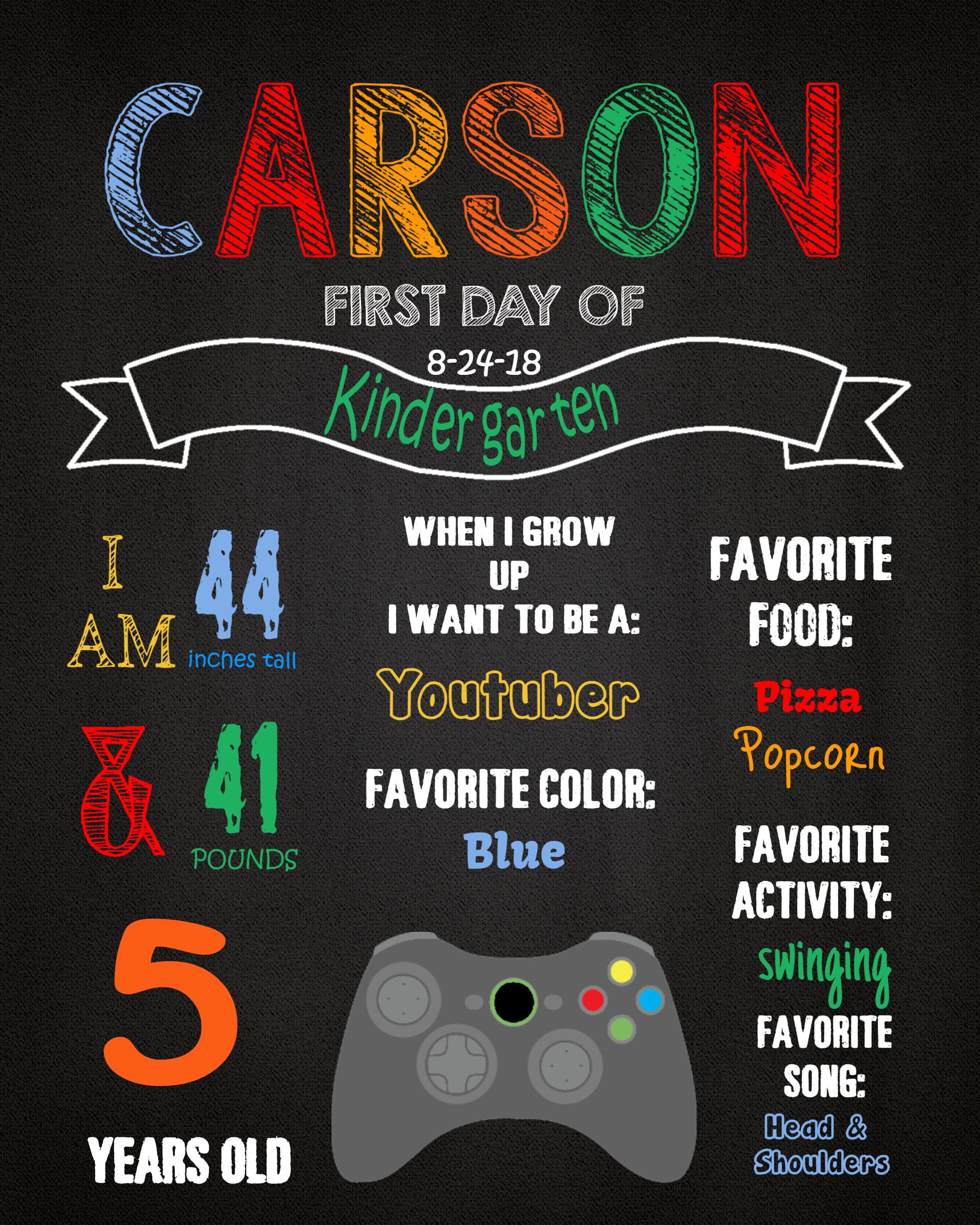 Video Game First Day of School Sign, Back to School Printable ...