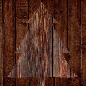 Rustic Christmas Card With Photo Template, Wood Christmas Tree, Photo ...