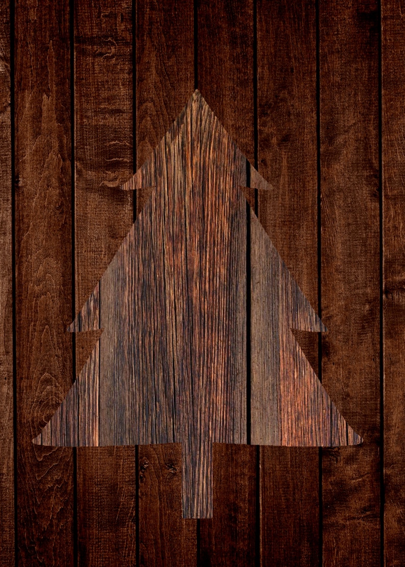 Rustic Christmas Card With Photo Template Wood Christmas - Etsy