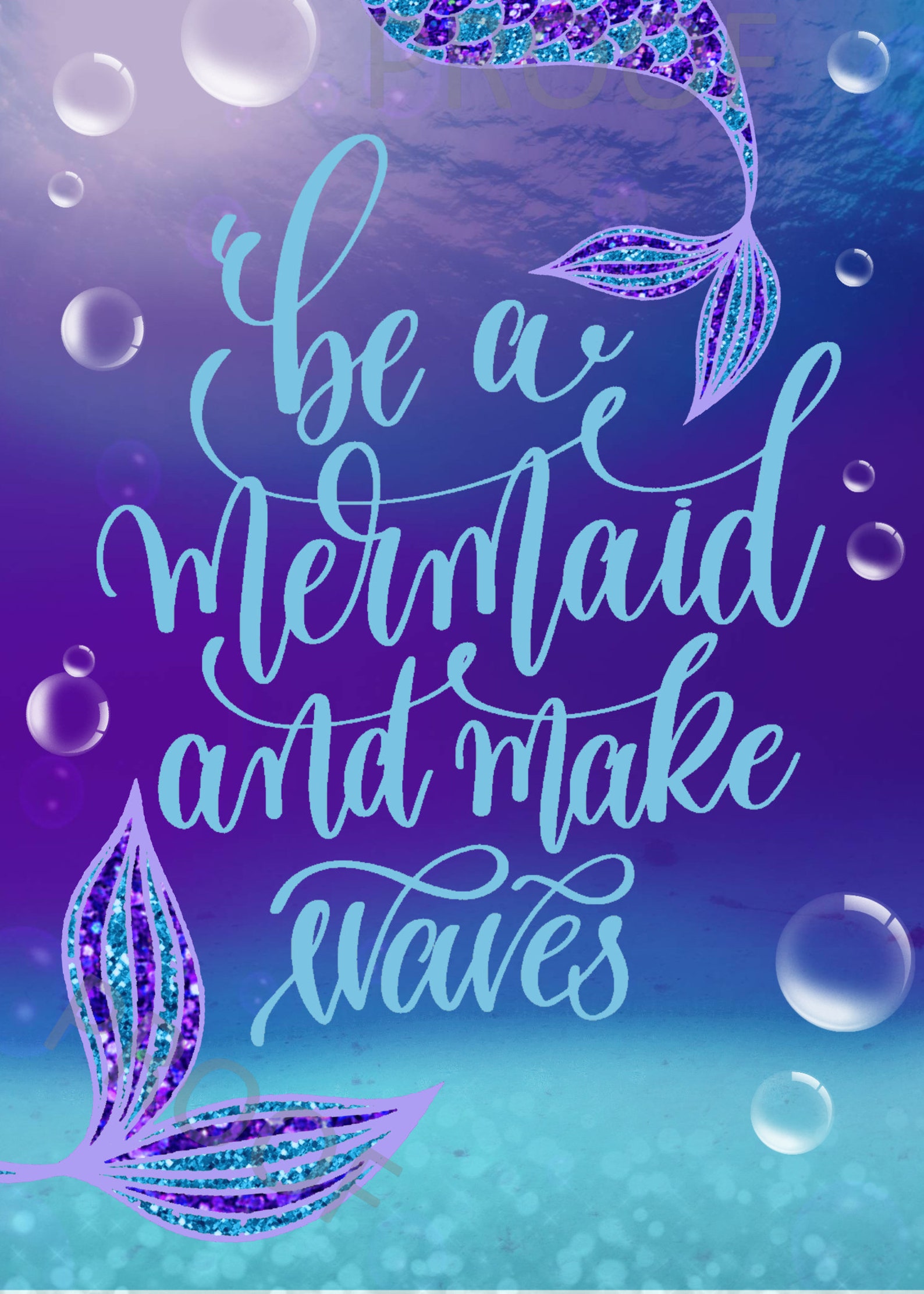 Be A Mermaid and Make Waves Sign Mermaid Party Decor | Etsy