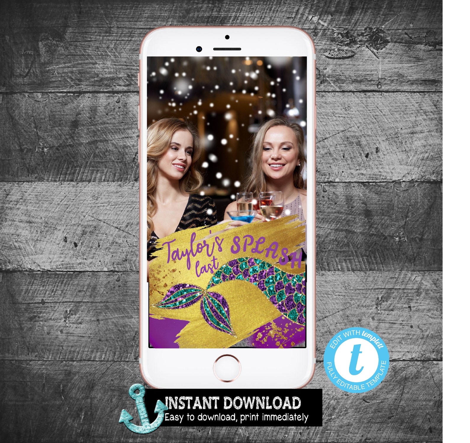 Mermaid Bachelorette Snapchat Filter Geofilter Edit - Etsy