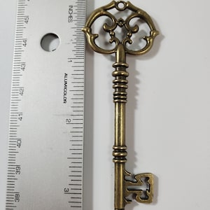 Cryptic Brass Skeleton Key / Skeleton Key / Key / Witchcraft / Wiccan ...