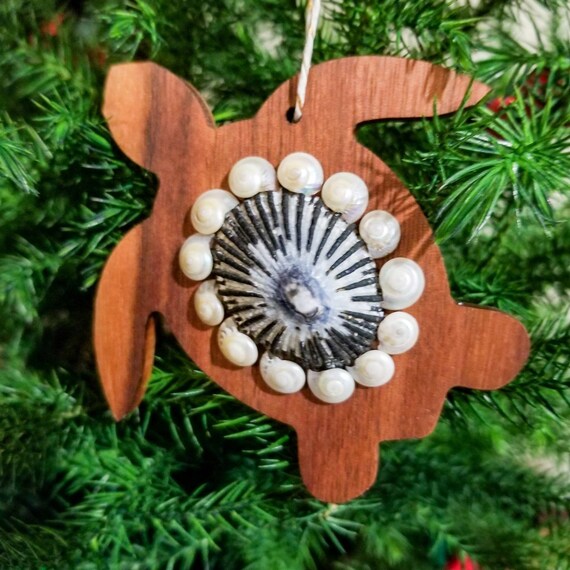 Sea Turtle Christmas Ornament Sea Shell Hawaiian Honu | Etsy