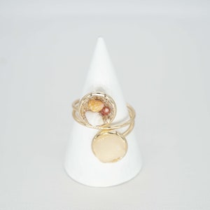 Sea Glass Shell Ring, Hawaiian Beach Adjustable Ring With Sea Shells ...