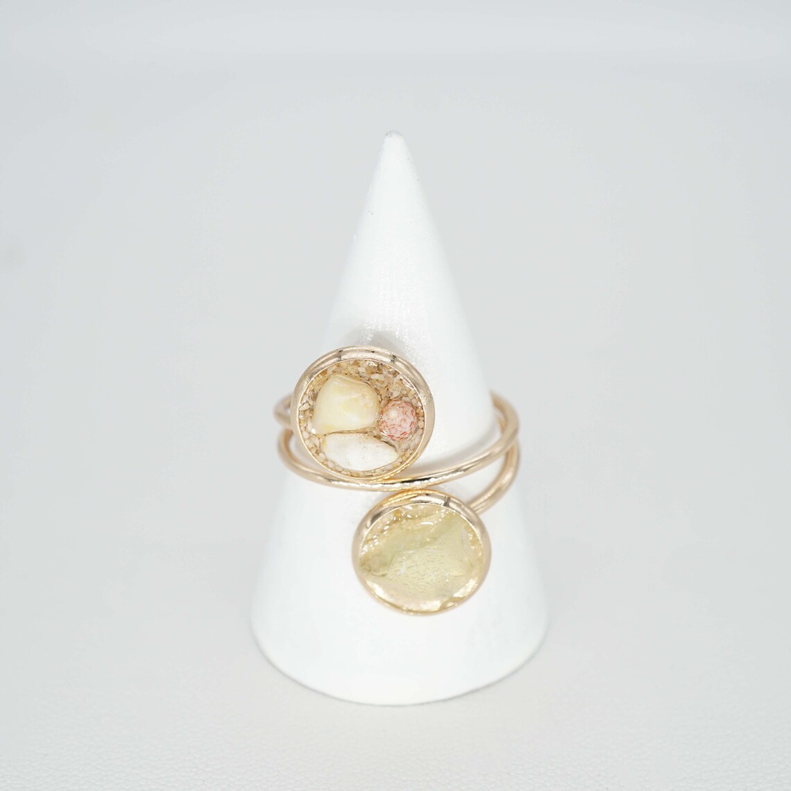 Sea Glass Shell Ring Hawaiian Beach Adjustable Ring With Sea - Etsy