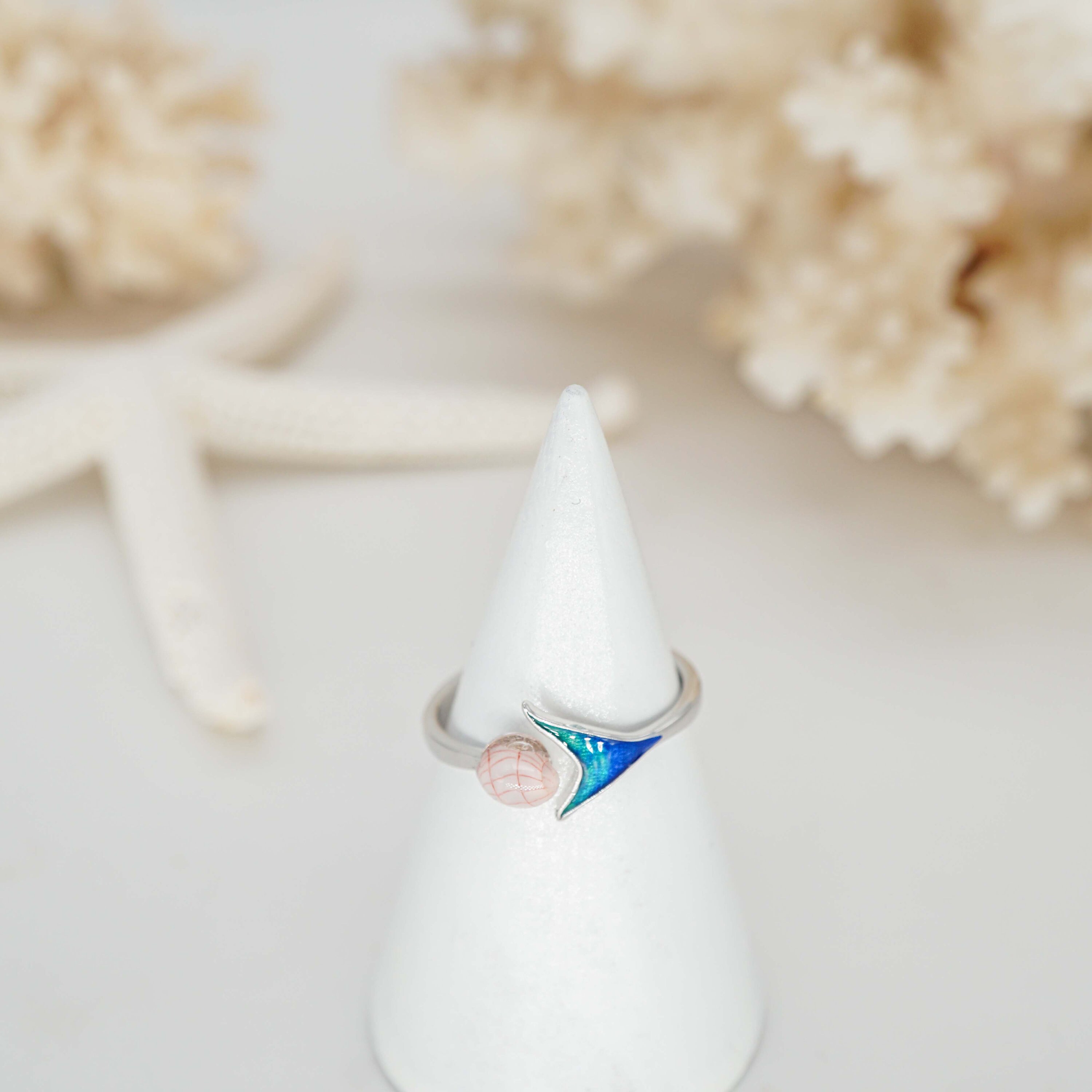 Sterling Silver Tropical Shell Ring, Sea Shell Ocean Decor Beach ...