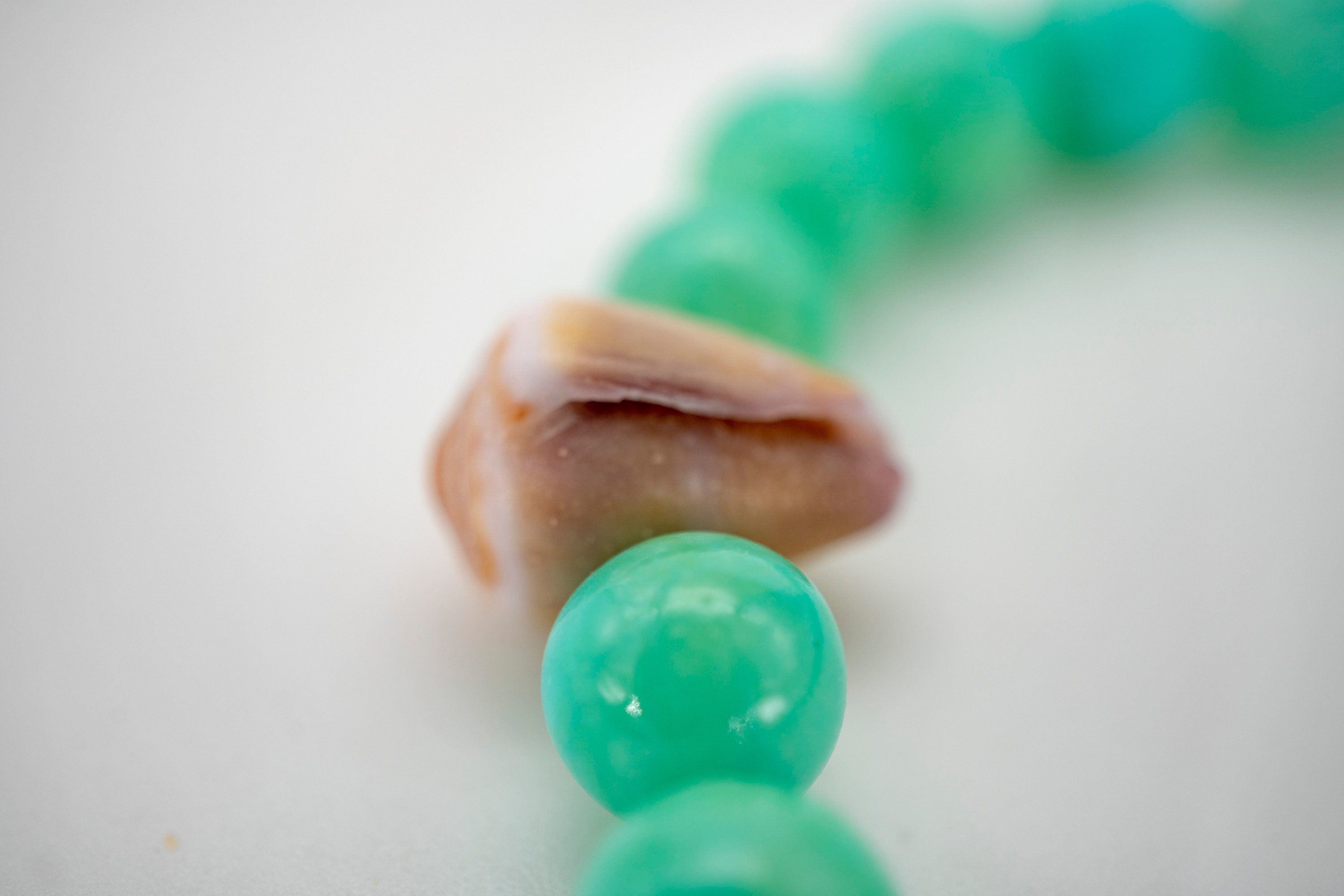 Cone Shell Bracelet Aqua Quartzite Elastic Bead Bracelet With - Etsy