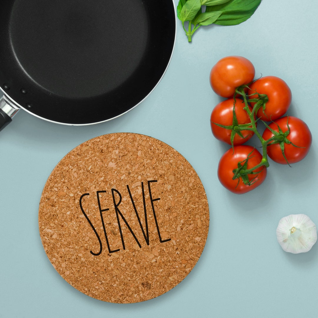 Serve Laser Engraved Cork Trivet - Etsy