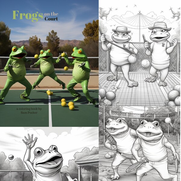 Pickleball Coloring Book - Etsy