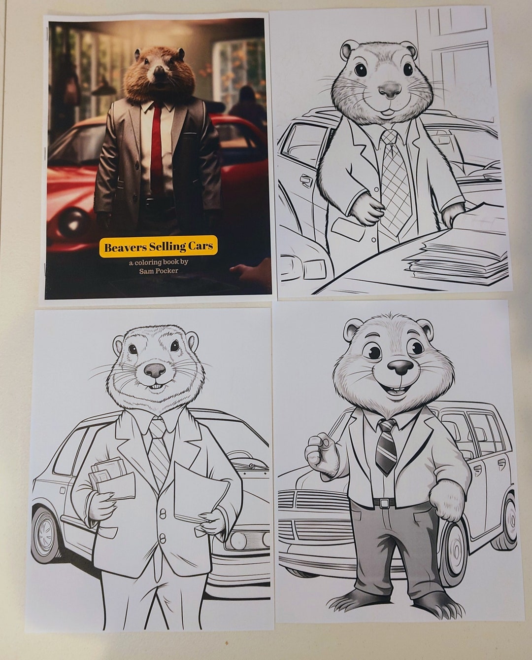Beavers Selling Cars Coloring Book - Etsy