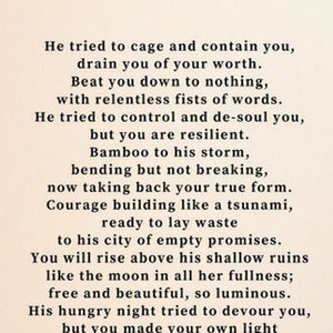 Domestic Abuse Awareness Survivor Gifts Unstoppable Poem by | Etsy