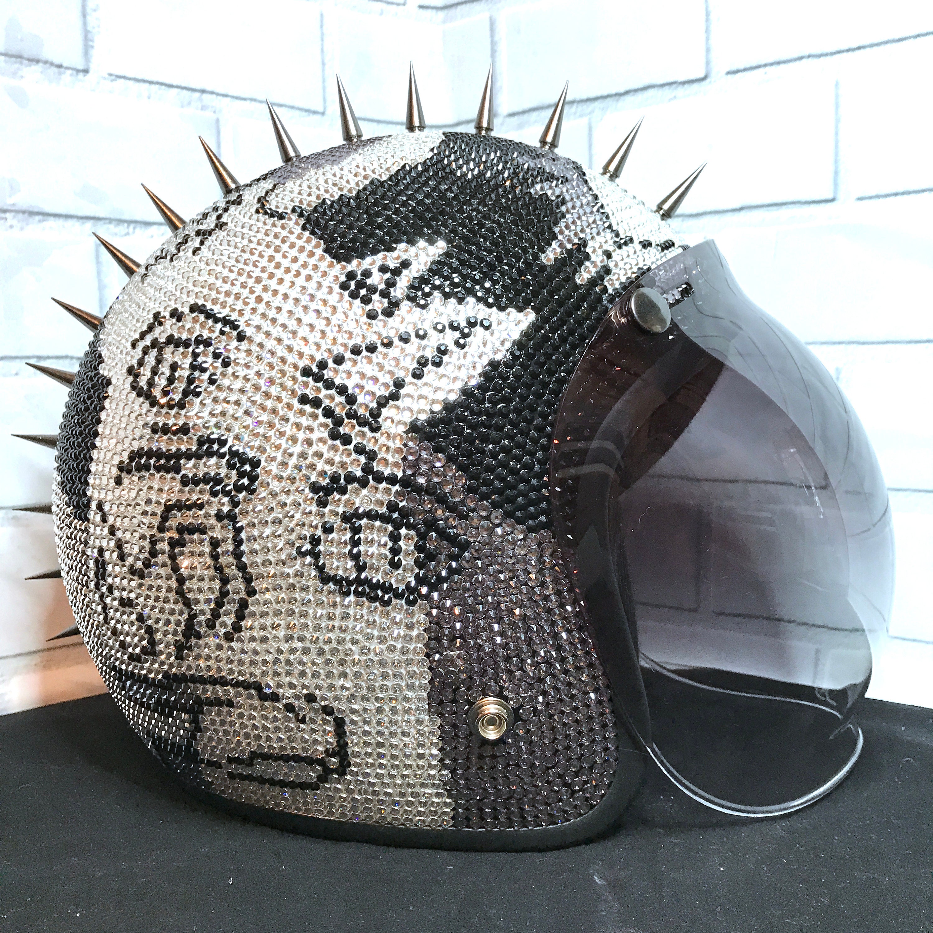 Custom Helmet Pablo Picasso "guernica" Open Face Crystal Rhinstone - Etsy