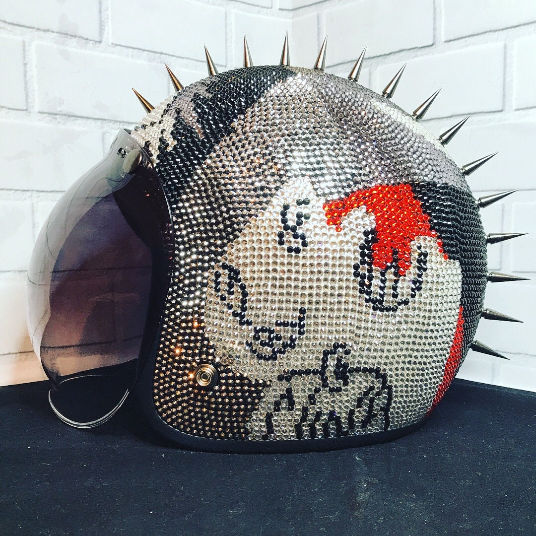 Custom Helmet Pablo Picasso "guernica" Open Face Crystal Rhinstone - Etsy