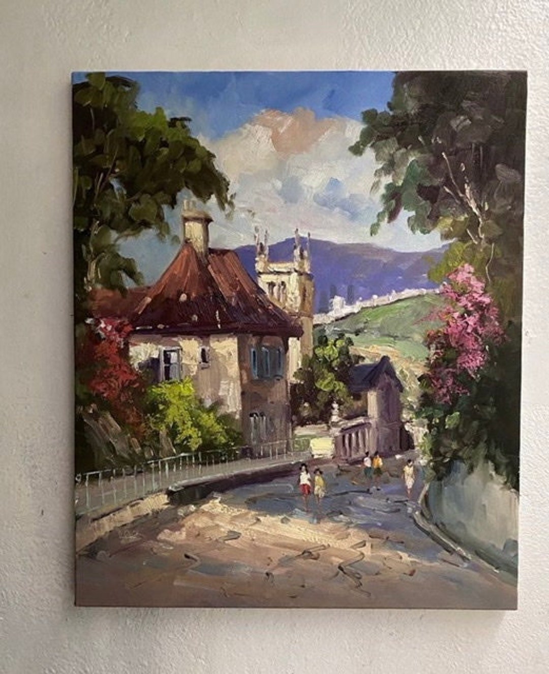 English Country House Original Painting Impressionism Peace and ...