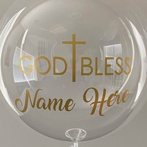 God Bless Balloon, Baptism Balloon, Confirmation Balloon, Christening ...