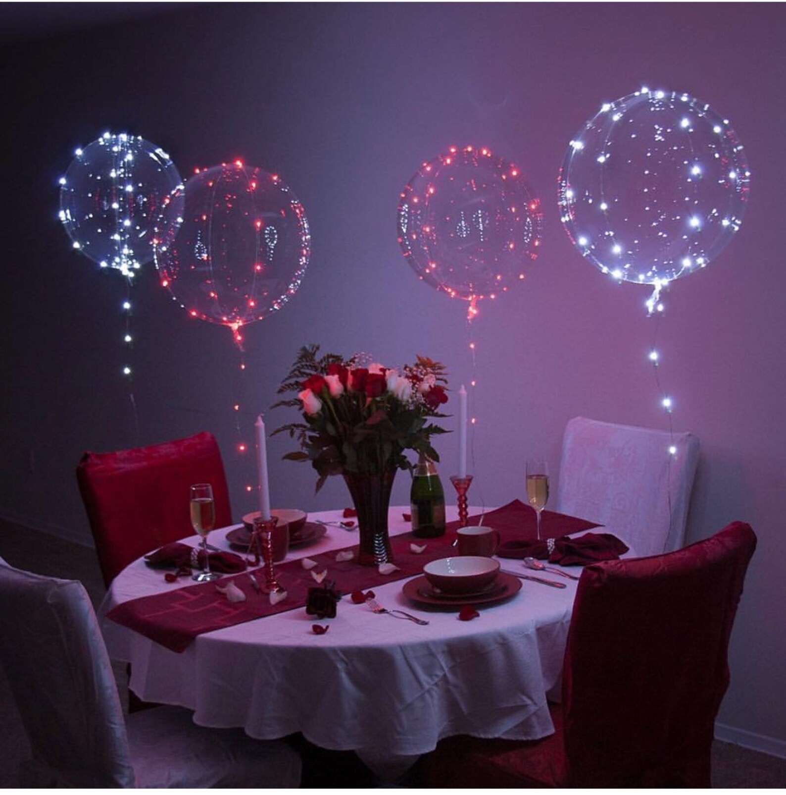 Red LED Balloons 18 Inch Clear Balloons With 118 Inch Red LED - Etsy