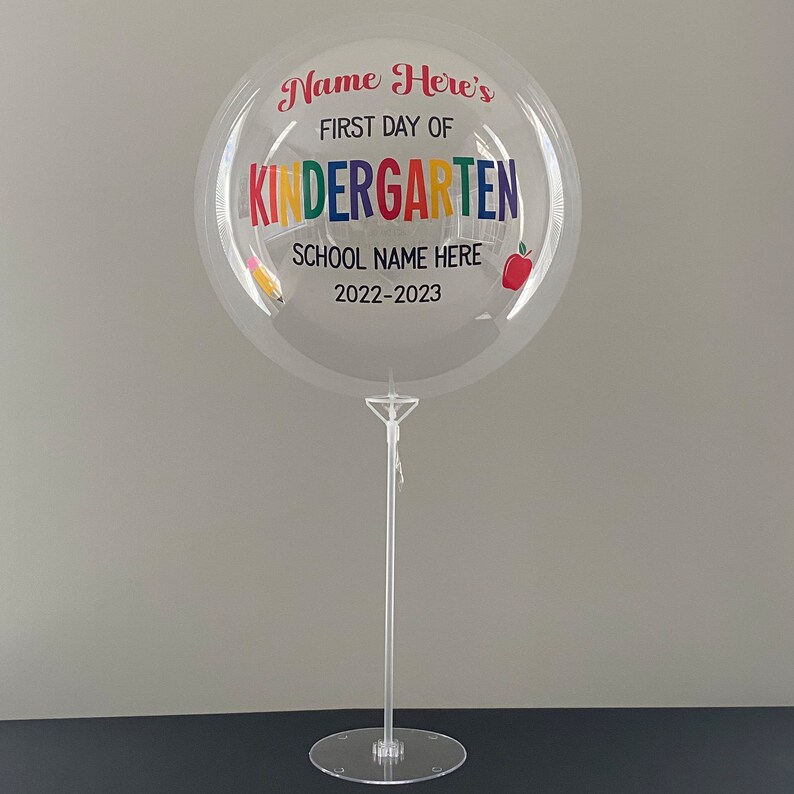 First Day of School Balloon, Kindergarten, Preschool, Custom Back to ...