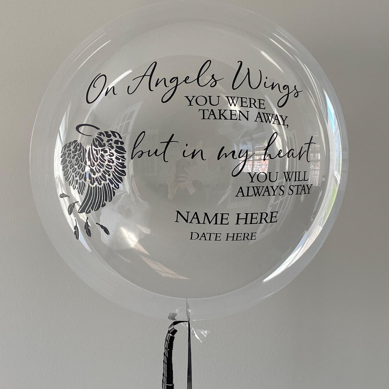 Celebration of Life Balloon, Custom Memorial Balloon, on Angels Wings ...