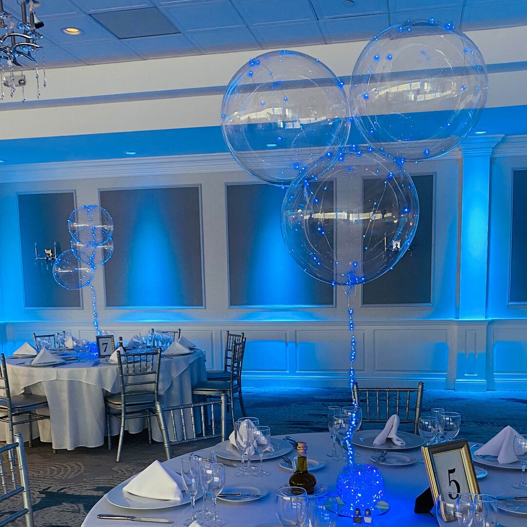 Blue LED Balloons, 18 Inch Clear Balloons With 118 Inch Blue LED Lights ...