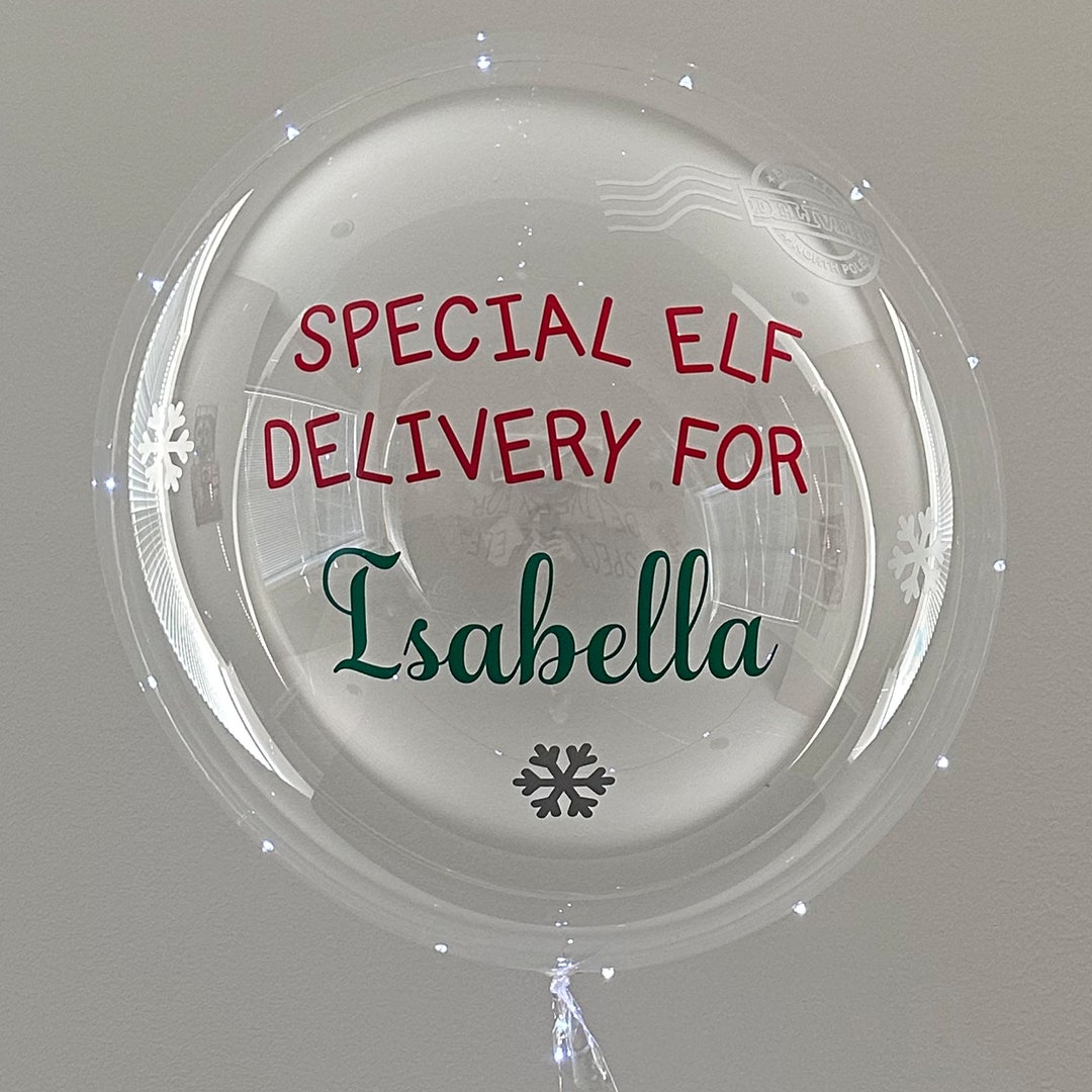 Elf Personalized Balloon, Special Elf Delivery Balloon, Christmas Elf ...