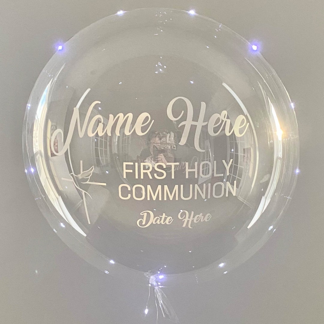 First Holy Communion Balloon, Communion Balloon, Balloon With Cross ...