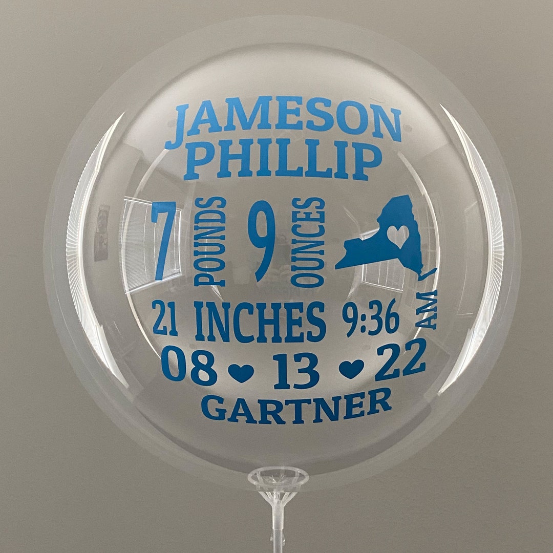 Baby Birth Announcement, Newborn Baby Stat Balloon, Custom Balloon ...