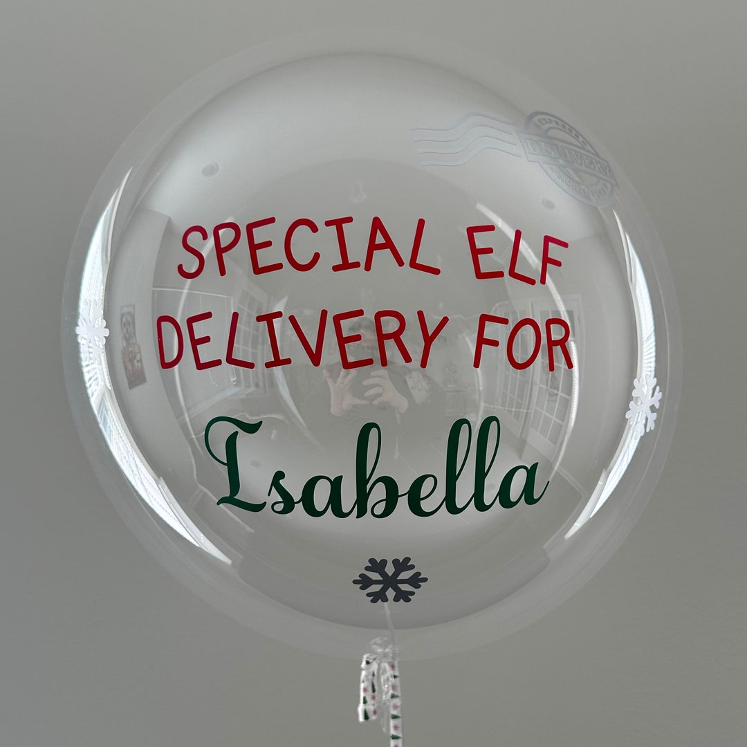 Elf Personalized Balloon, Custom Elf Special Delivery For, Elf Arrival ...