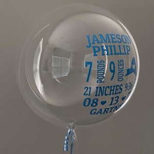 Baby Birth Announcement, Newborn Baby Stat Balloon, New Baby Girl and ...