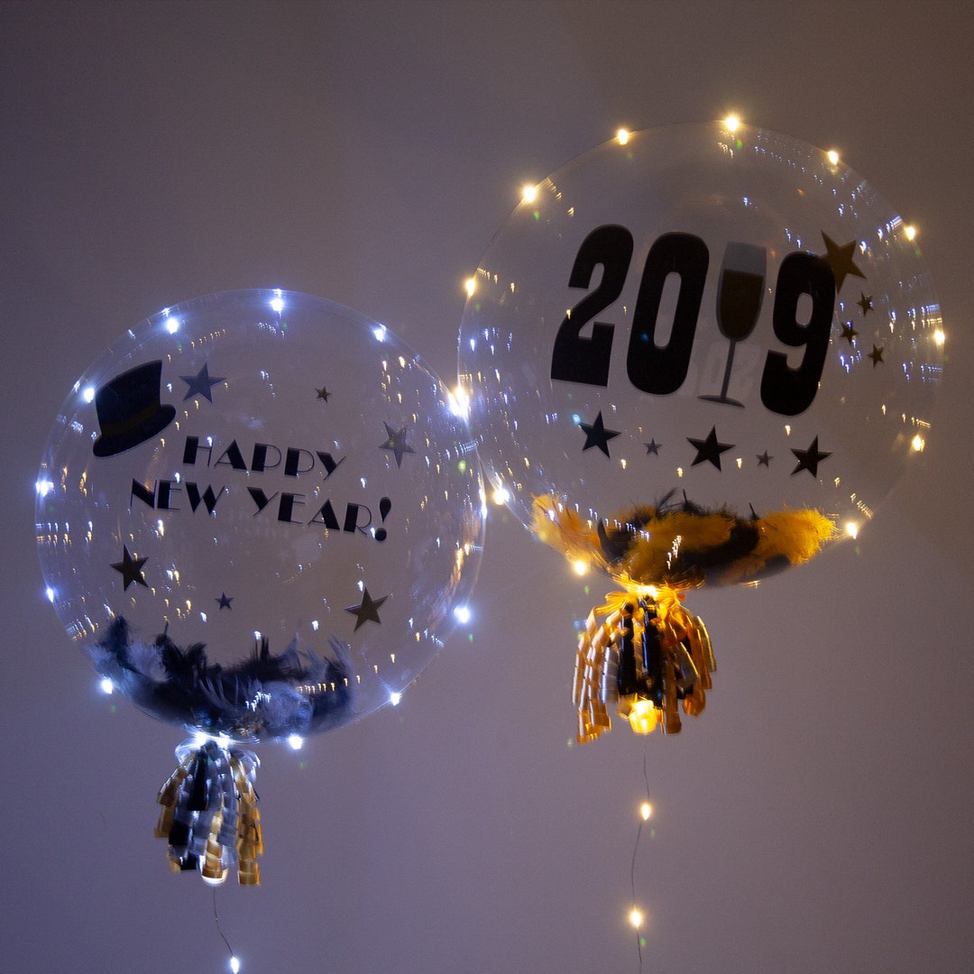 Happy New Year Balloon, 2020 Balloon, LED Balloons, New Years Eve Decor ...