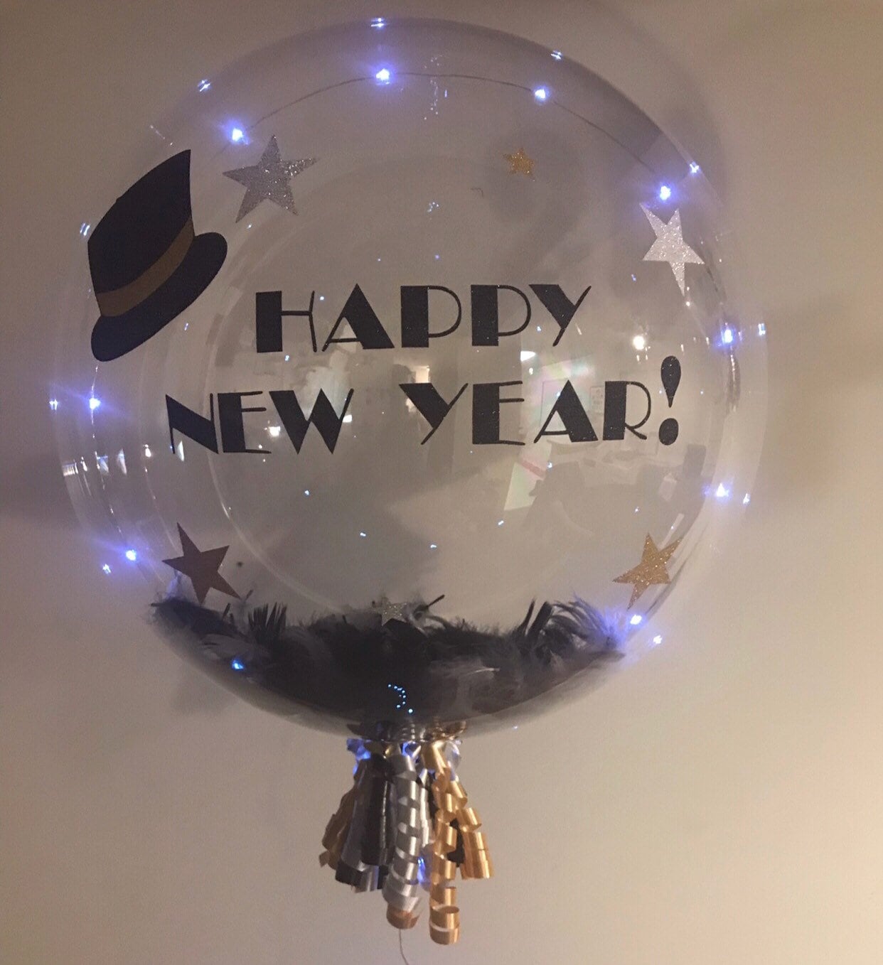 Happy New Year Balloon, LED Balloon, 24 Inch Clear Balloon, New Years ...
